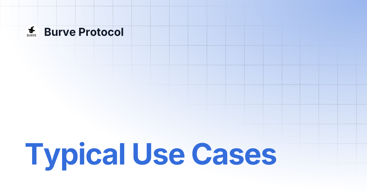 Typical Use Cases | Burve Protocol